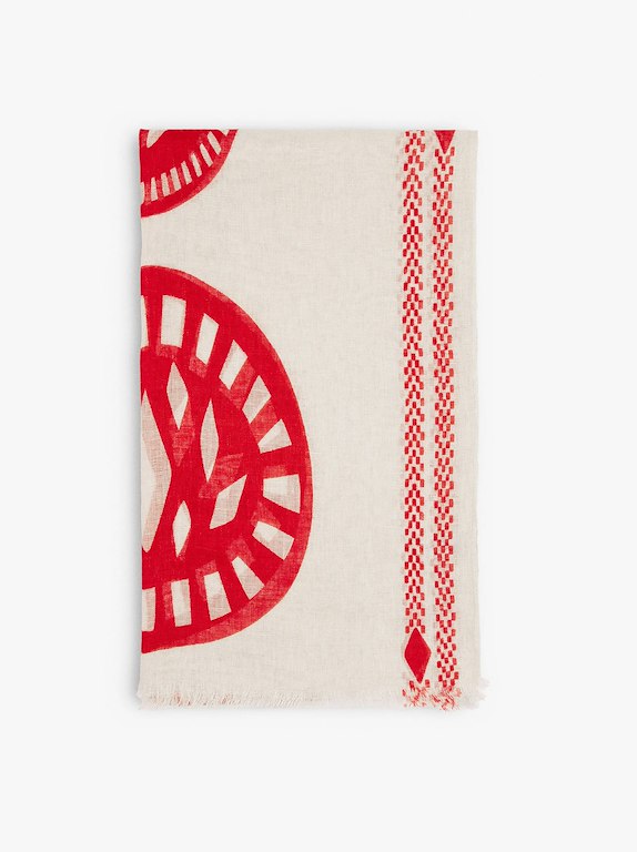 PRINTED SCARF 100% LINEN