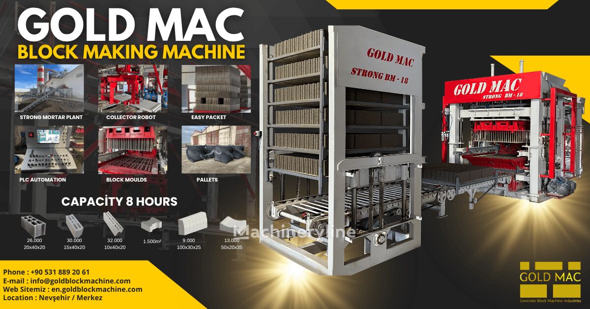 Nova Gold Mac Full Automatic 18 Piece Block Machine oprema za proizvodnju betonskih blokova