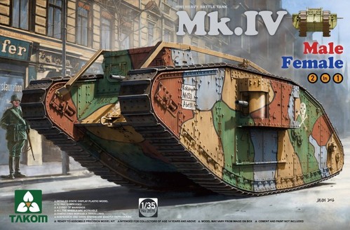 Takom 2076 WWI Heavy Tank MK.IV Male/Female 2 In 1