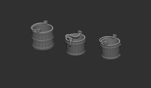 Firma49 C086-16 Wooden Buckets (3 pcs)