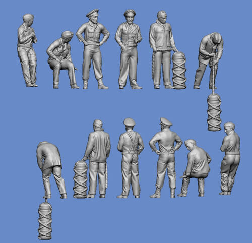 NEW! Germania-Figuren 72-WW2-0474 Kriegsmarine 1939-45 - U-Boot Crew V
