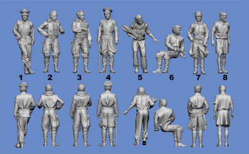 NEW! Germania-Figuren 48-WW2-0384 German Hunting Aces - Africa - Mediterranean II