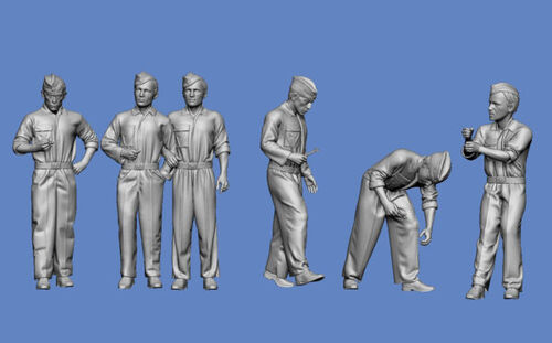 NEW! Germania-Figuren 48-WW2-1022 WW2 Luftwaffe Ground Personnel