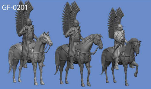 Germania-Figuren 72-0201b Vienna 1683 Polish Army Winged Hussars With Standing Horses Version B (Metal Lances)