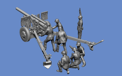 Germania-Figuren 72-WW2-0653 105mm Howitzer With Crew