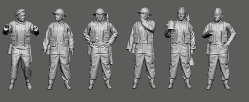 NEW! Germania-Figuren 35-WW2-0250 British Infantry After The Battle In 1945