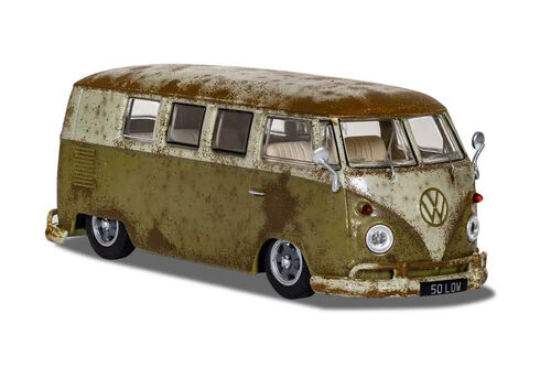 NEW! Corgi VA14501 Volkswagen Campervan Type 2 1500 - Rat Look (Mango Green and Seagull Grey)