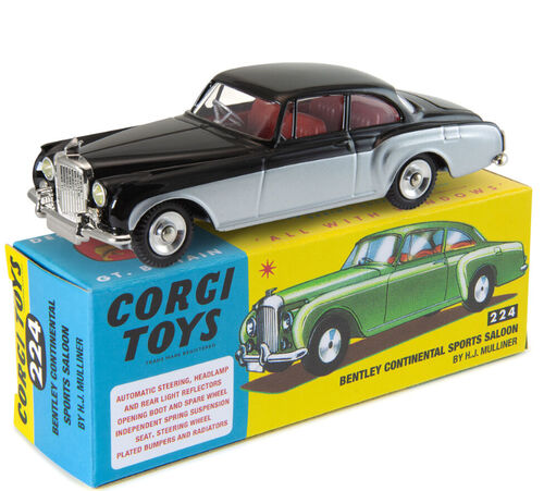 NEW! Corgi CD54321054 Bentley Continental Black and Silver (Corgi Toys 224)