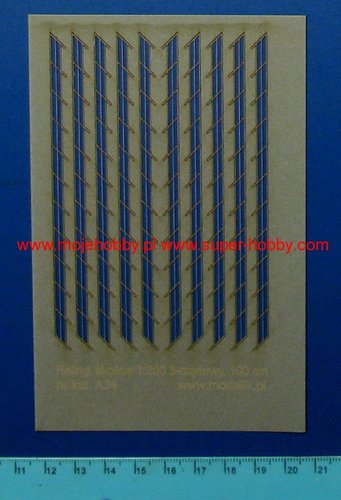 Modelik _AKC_A34 Reling skośny 3-rzędowy 100 cm