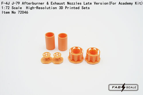NEW! Fab Scale Fa72046 McDonnell Douglas F-4 J Phantom - 3D-Printed J-79 Afterburner & Exhaust Nozzles Late Version (for Academy Kits)