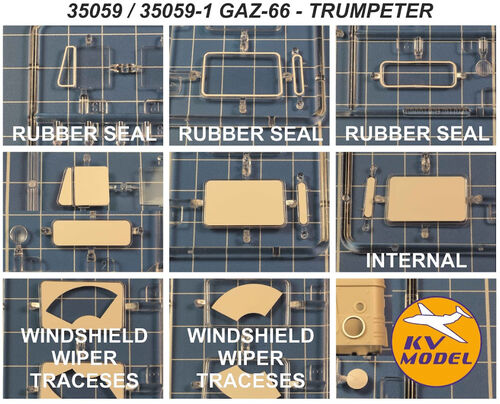 NEW! KV Models 35059-1 GAZ-66 - Double-Sided Mask Set (for Tumpeter 01016 / 01017 and 01018 Kits)