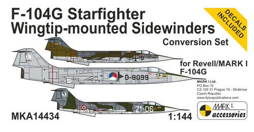 NEW! Mark I Models A14434 Lockheed F-104 G Starfighter - Wingtip-Mounted Sidewinders Conversion Set (for Mark I Models and Revell Kits)