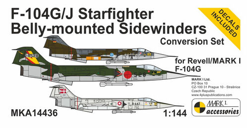NEW! Mark I Models A14436 Lockheed F-104 G / J Starfighter - Belly-Mounted Sidewinders Conversion Set (for Mark I Models and Revell Kits)