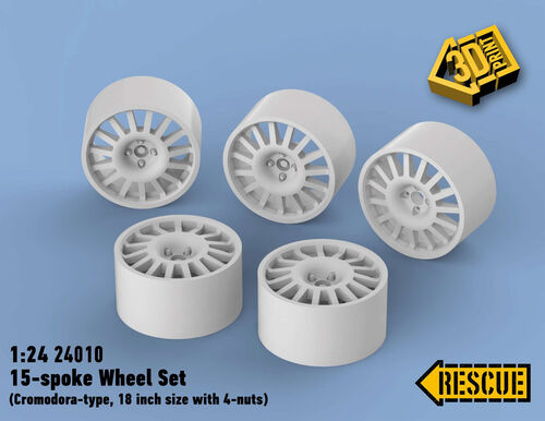NEW! Rescue Models 24010 Cromodora 15-Spoke Wheel Set (18 inch with 4-nuts version)