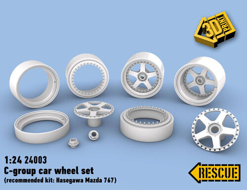 NEW! Rescue Models 24023 Mazda 767 - C Group Car Wheel Set (for Hasegawa Kits / 3D-Printed)