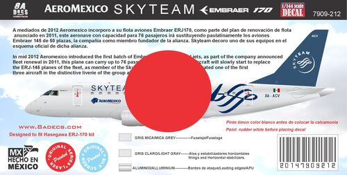 NEW! 8aDecs 7909-212-144 Embraer 170 - Aeromexico Skyteam