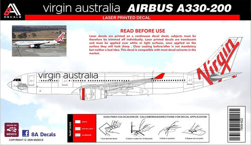 NEW! 8aDecs 7909-922-144 Airbus A330-200 - Virgin Australia