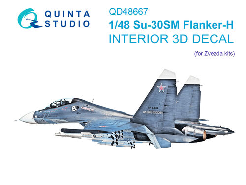 Quinta Studio QD48667 Sukhoi Su-30 SM - 3D-Printed & Coloured Interior (for Zvezda Kits)