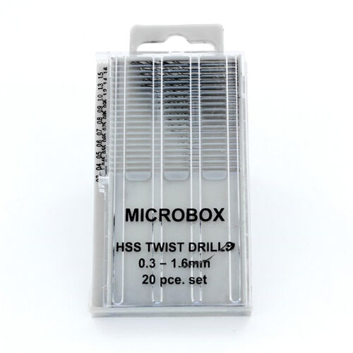 Shesto PDR4001 Microbox HSS Drill Set 0.3 - 1.6mm (20 pcs)