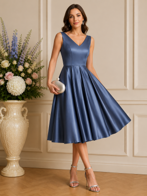 Midi satin haljina 2774dn