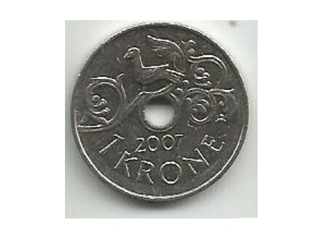 Norway 1 krone 2007. KM#462