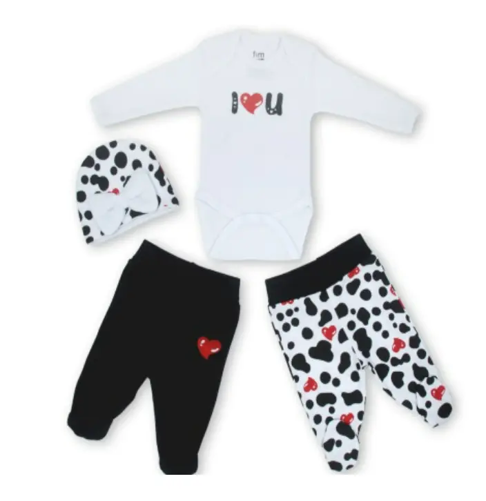 FIM BABY Bebi set sa papama 4/1 I Love You crni