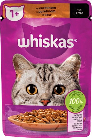 whiskas
Vlažna hrana za mačke - ćuretina, 85 g
Kompletna hrana za životinje