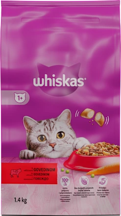 whiskas
Suva hrana za odrasle mačke – govedina, 1,4 kg
Dodaci prehrani životinja
