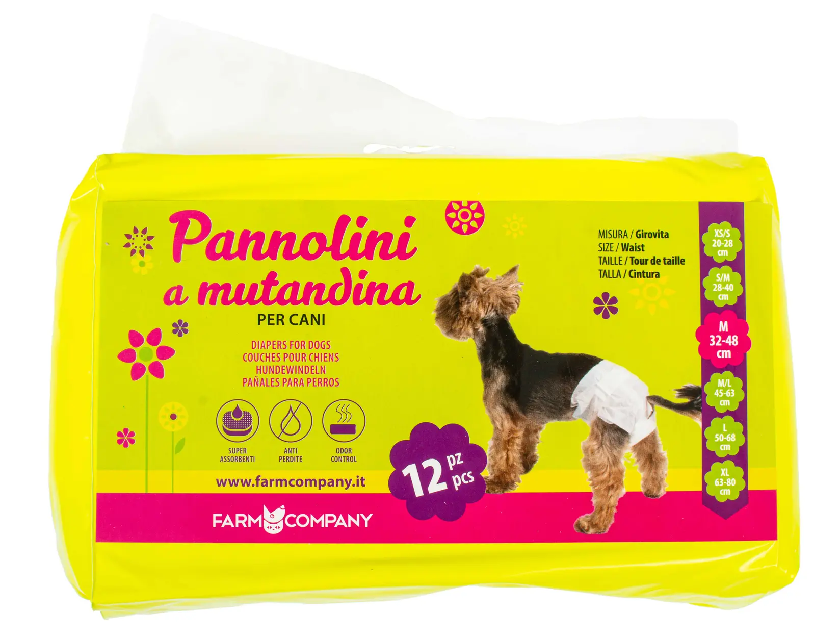 Farm Company Pelene, ženske gaće za pse, 12 komada