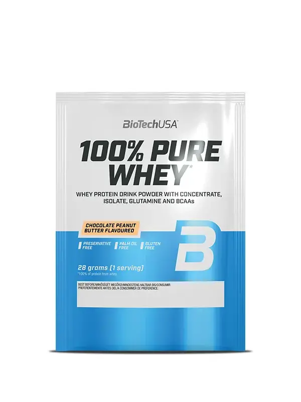 BioTechUSA Whey Protein 100% Pure, Čokoladni kikiriki puter, 28g