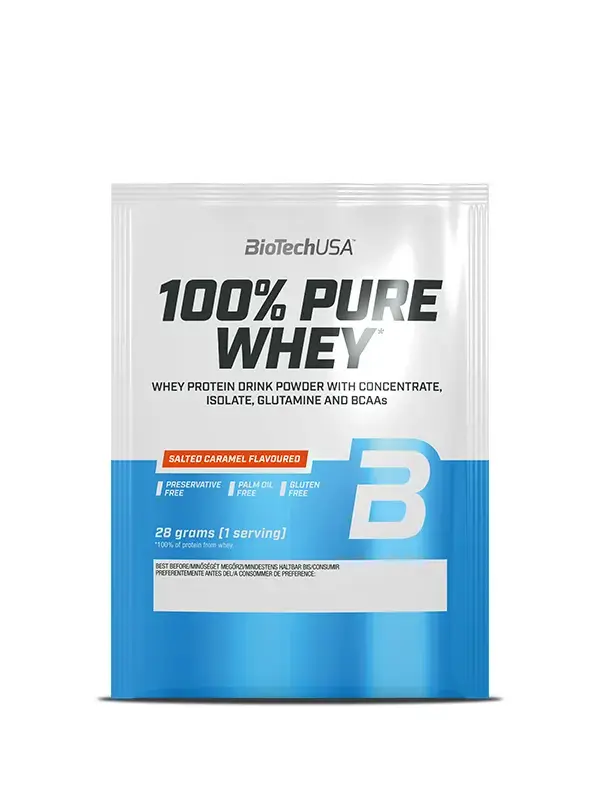 BioTechUSA Whey Protein 100% Pure, Slana karamela, 28g