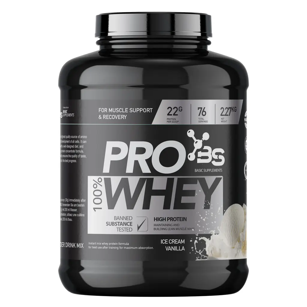 Basic Supplements Whey Protein Pro, Vanila sladoled, 2.27kg