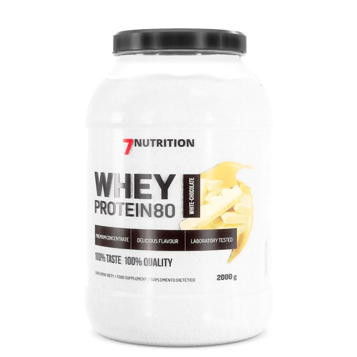 7 nutrition Whey Protein 80%, Bela čokolada, 2kg
