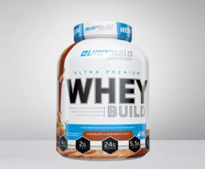 Everbuild Nutrition Whey Protein Build, Čokolada-lešnik, 2.27kg