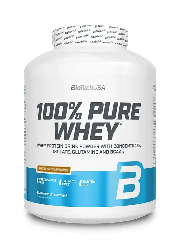 BioTechUSA Whey Protein 100% Pure, Lešnik, 2270g