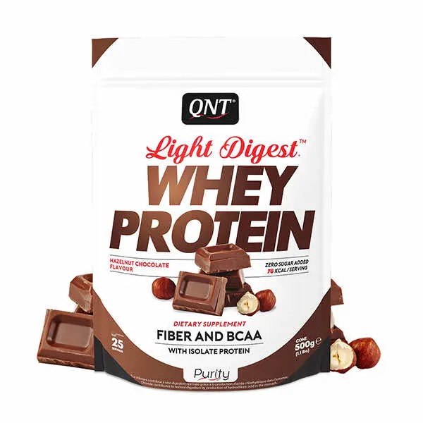 Qnt Whey Protein Light Digest, Čokolada i lešnik, 500g