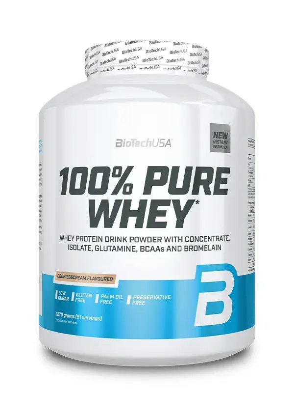 BioTechUSA Whey Protein 100% Pure, Keks i krem, 2270g
