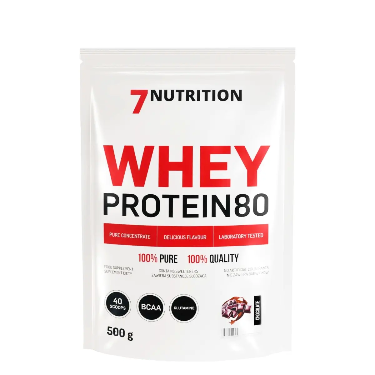 7 nutrition Whey Protein 80%, Čokolada, 500g