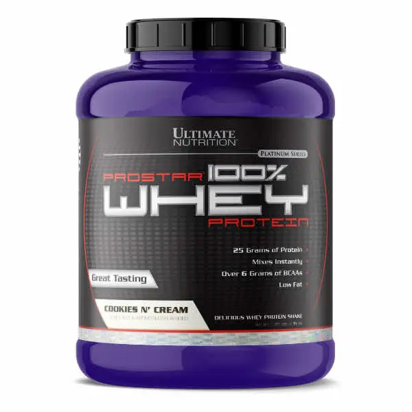 Ultimate Nutrition Whey Protein 100% Prostar, Keks i krem, 2.39kg