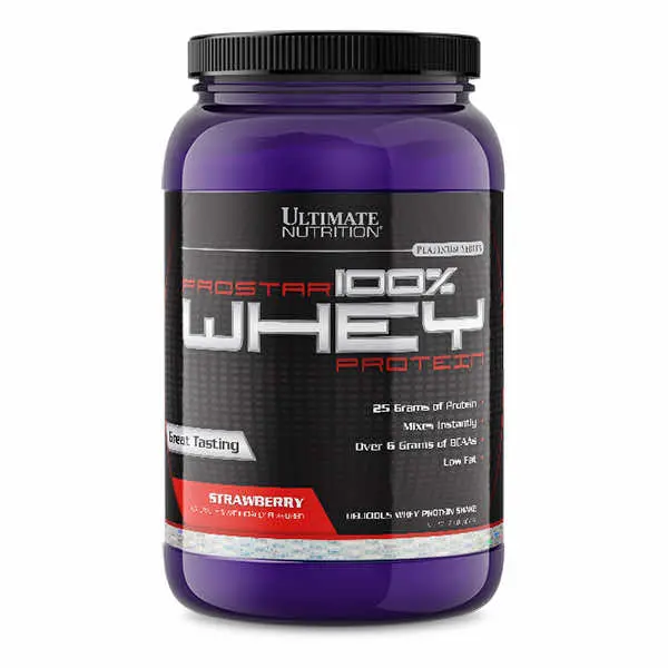 Ultimate Nutrition Whey Protein 100% Prostar, Jagoda, 900g