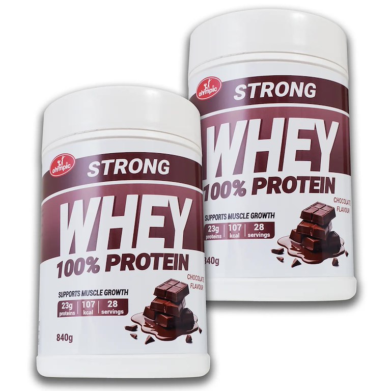 Olympic Protein Strong Whey 100%, Čokolada, 840g, 2 komada