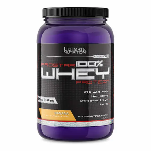 Ultimate Nutrition Whey Protein 100% Prostar, Banana, 900g