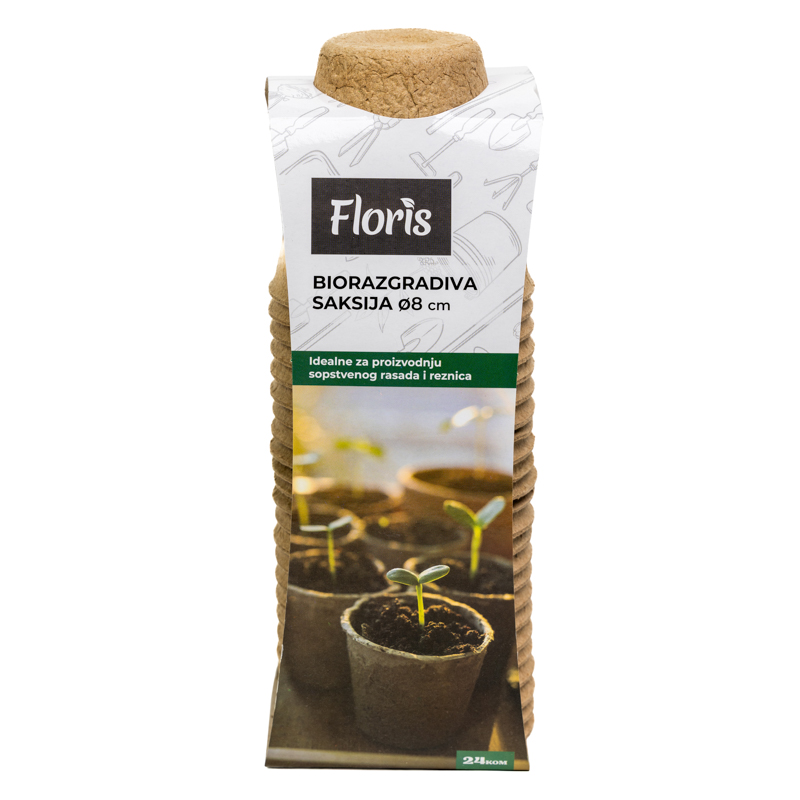 FLORIS- BIORAZGRADIVA SAKSIJA Ø 8CM (24KOM)