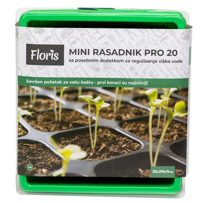 FLORIS- MINI RASADNIK PRO 20- SA ODVODOM VODE 22X24X9CM