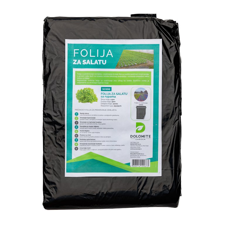 MALČ FOLIJA ZA SALATU 2,5M X 50M 20MIC 25X25CM FLORIS