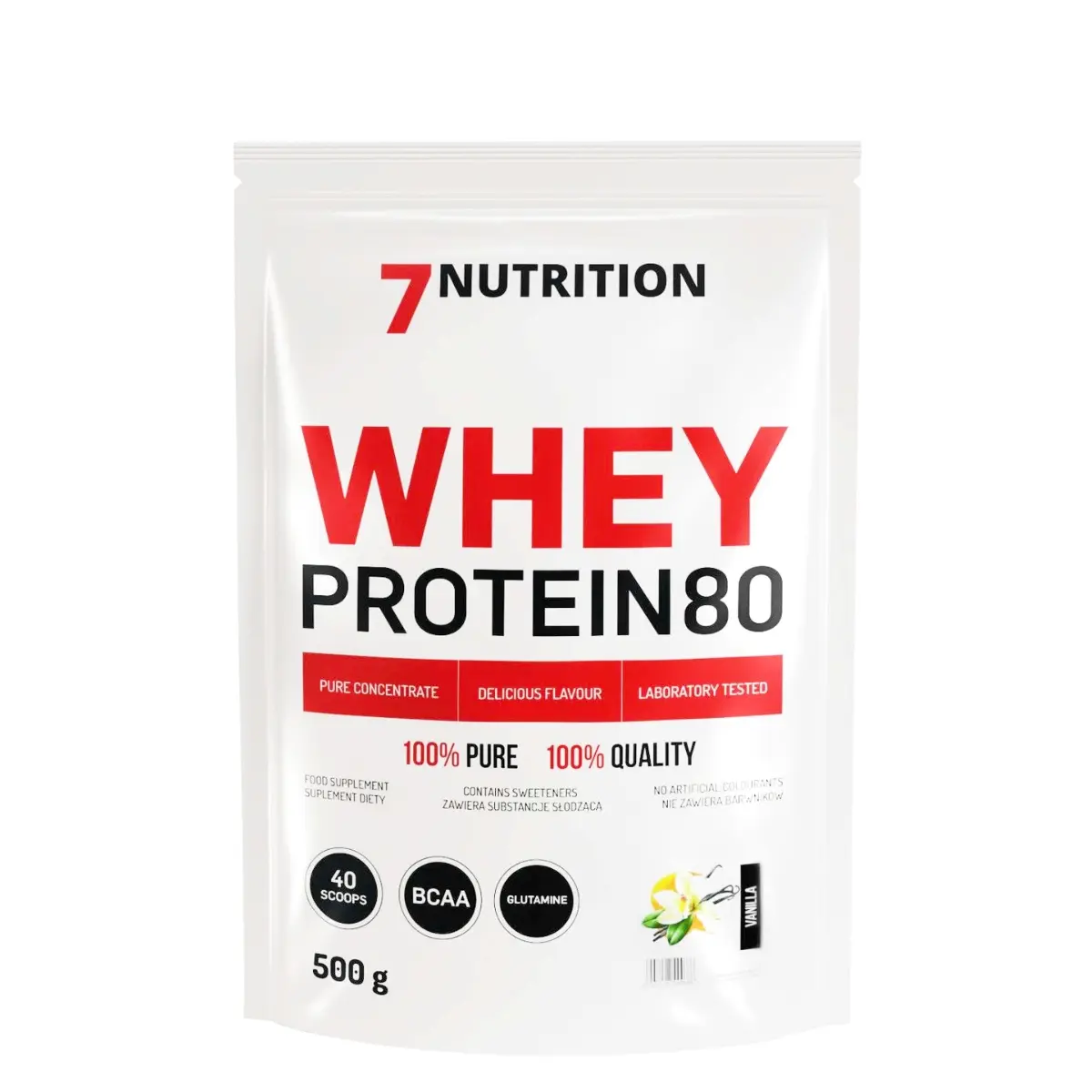 7 nutrition Whey Protein 80%, Vanila, 500g