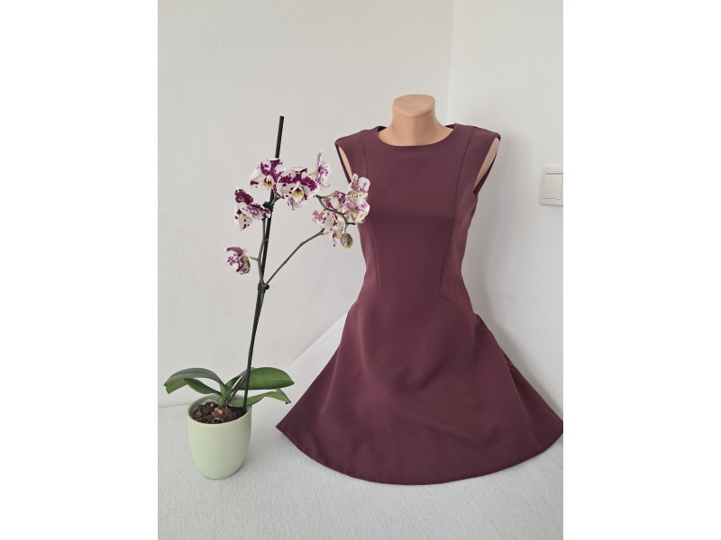 Bordo H&M skater mini haljina vel 36