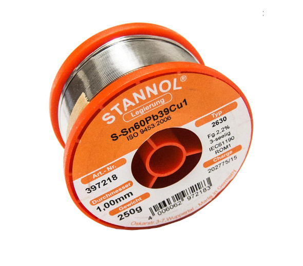 Tinol žica za lemljenje - Kalaj sa Olovom - STANNOL 1mm 250g Sn60Pb39Cu1 HS10