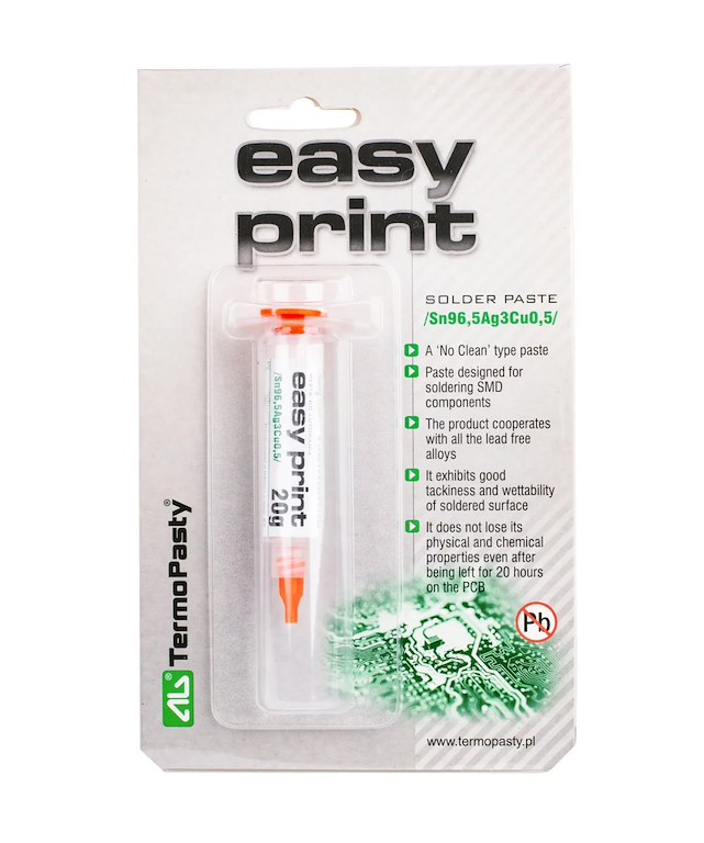Lemna pasta u špricu Easy Print Sn96.5Ag3Cu0.5 bezolovna 20g TermoPasty