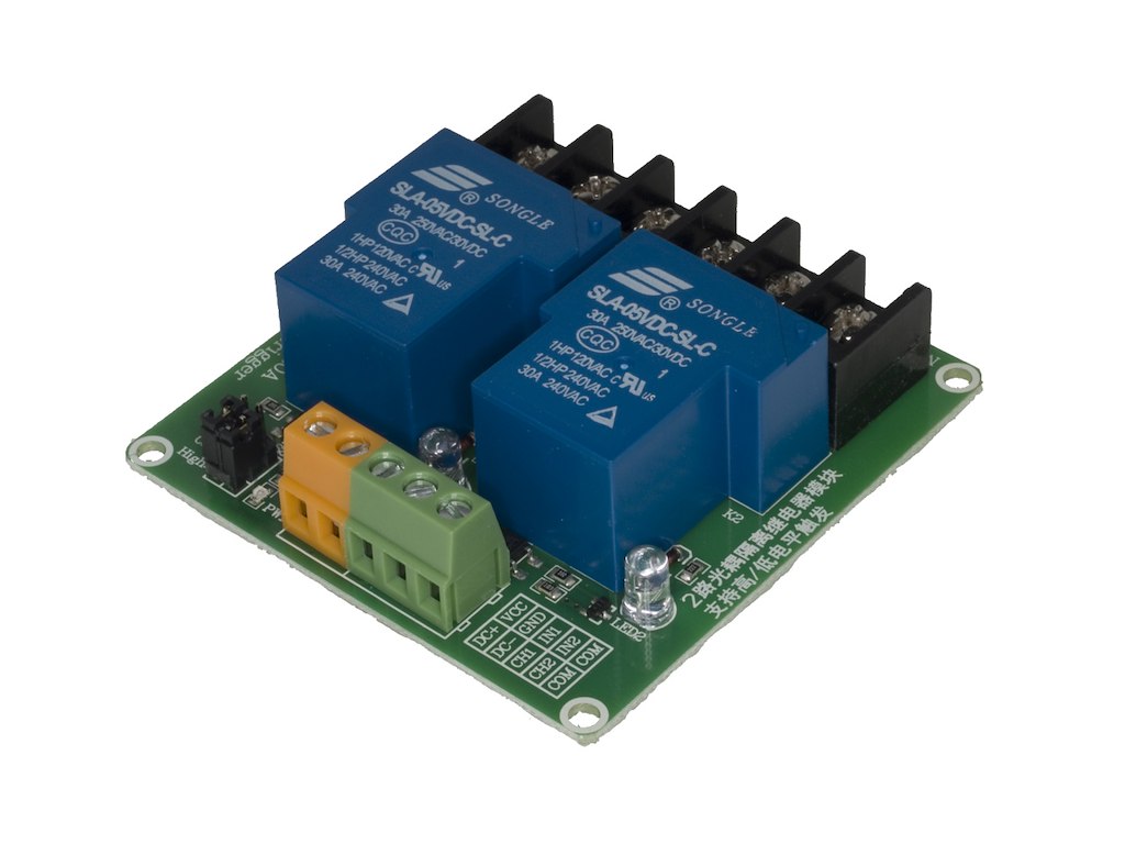 2-kanalni Relej Modul 30A 5V sa Opto-izolacijom - Songle SLA-05VDC-SL-C